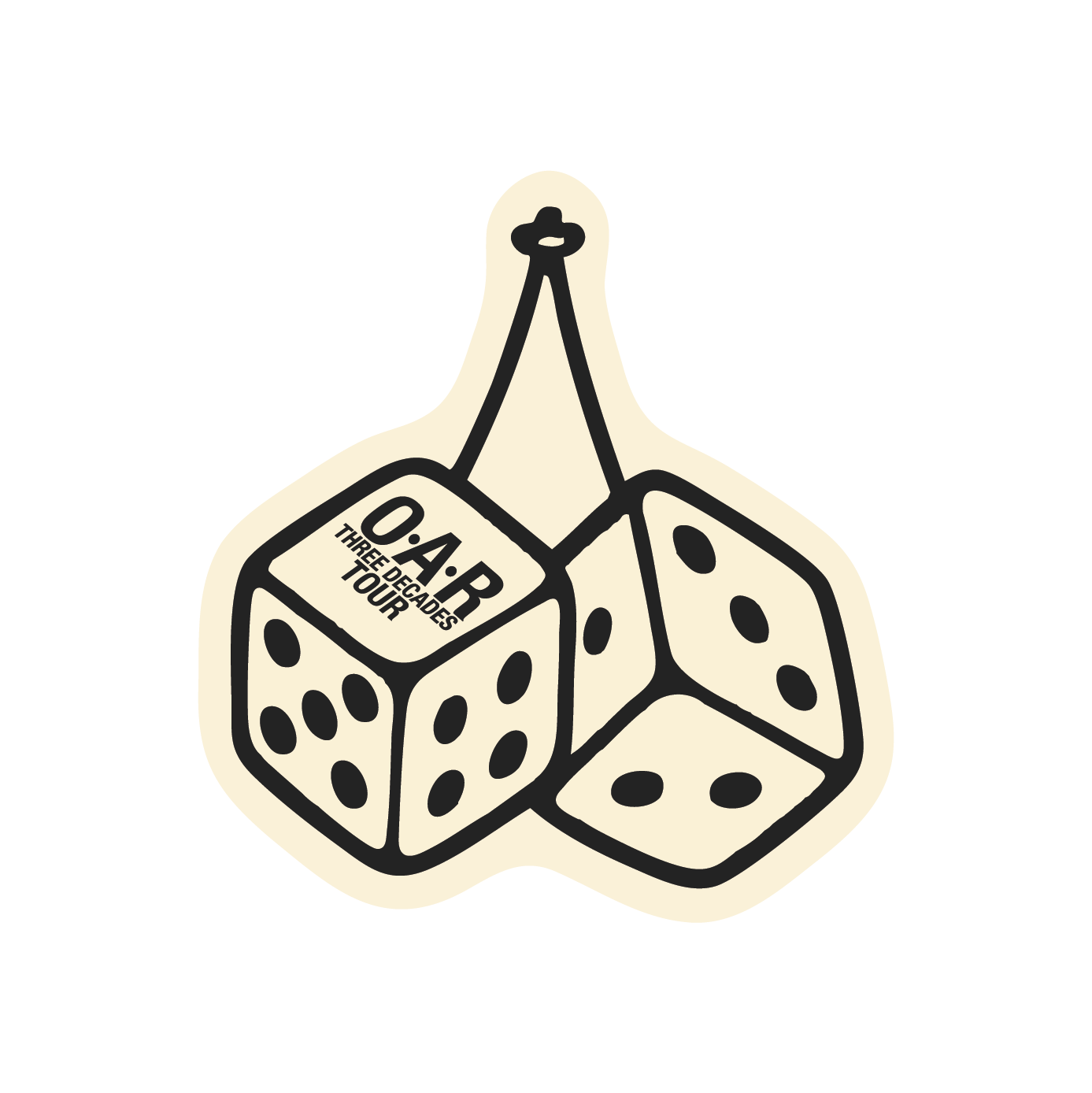Three Decades Tour Fuzzy Dice Sticker – O.A.R.